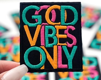 Good Vibes Patch Fun Iron-on Patch for Trucker Hats Preppy Summer Chill ...