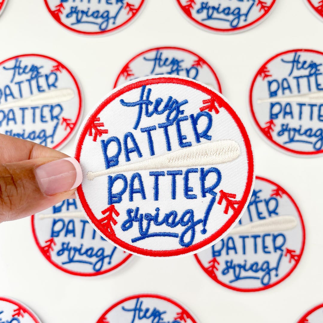 Baseball Patch Hey Batter Batter Swing Patch Baseball Hat Patch Game ...