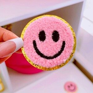 Smiley Face Iron on Patch, Smiley Chenille Patch, Embroidered Patches ...
