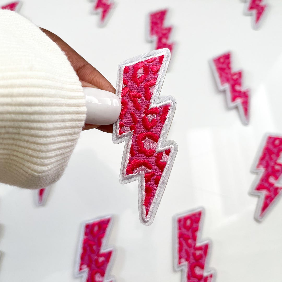 Red Lightning Bolt Patch Trucker Hat Patches DIY Patch Iron-on Embroidered Patch Trucker Hat ...