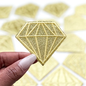 Yellow Diamond Glitter Patch Fun Iron-on DIY Patch for Trucker Caps ...