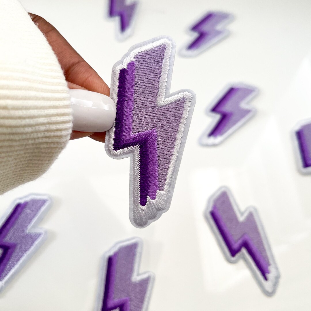 Purple Lightning Bolt Patch Trucker Hat Patches DIY Patch Iron-on ...