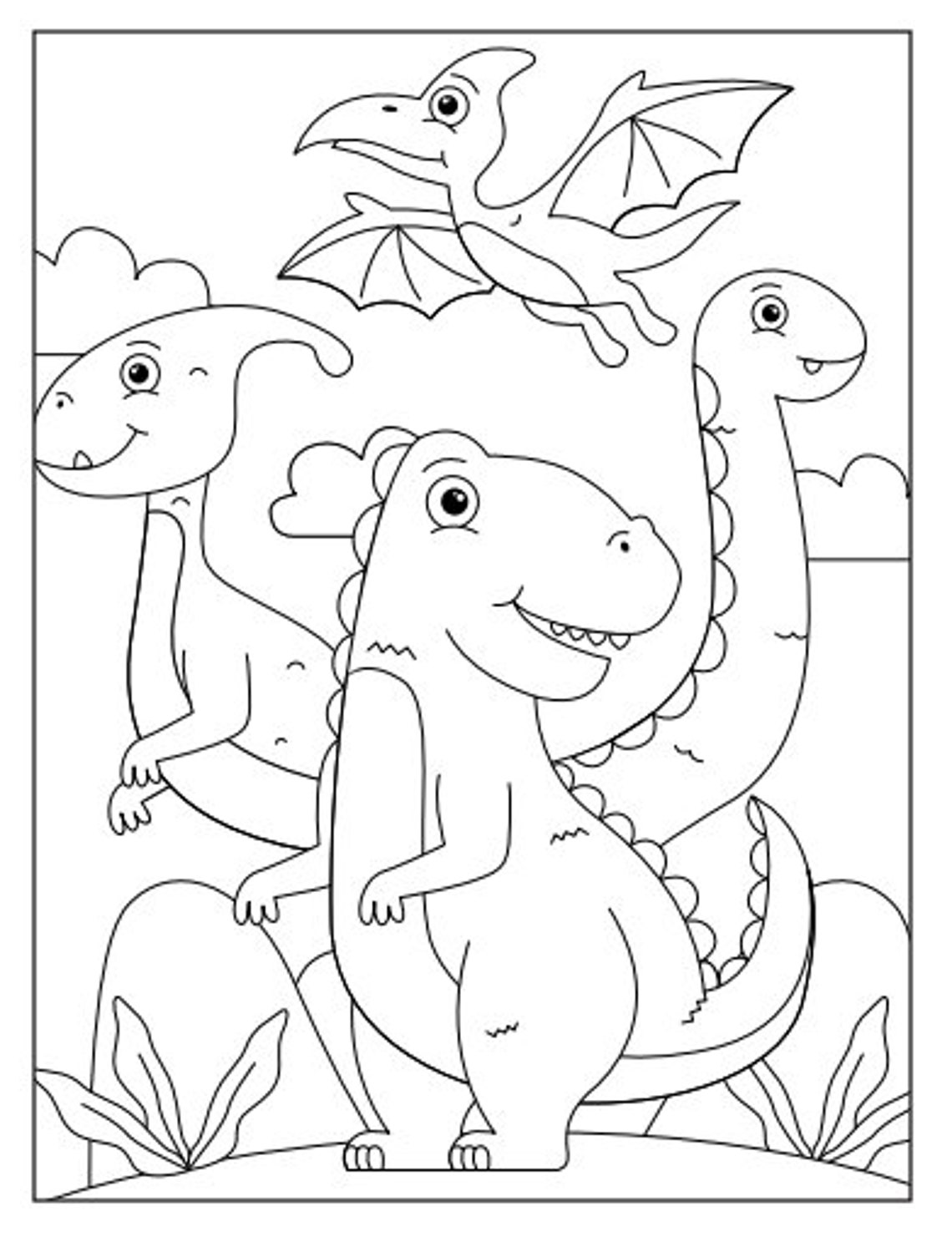 Awesome Dinosaur Coloring Pages for Kids Printable, Dinosaur Colouring ...
