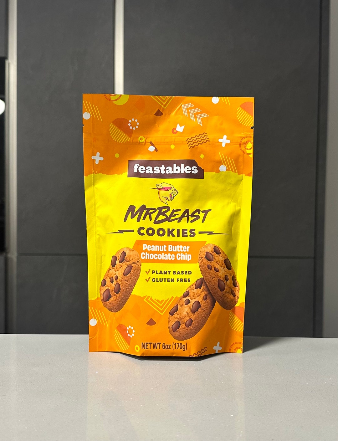 Mr Beast Feastables Peanut Butter Chocolate Chip US Import Rare Cookies ...