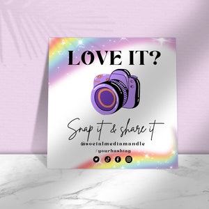 Snap and Share Card Iris Template Modern Social Media Tag - Etsy