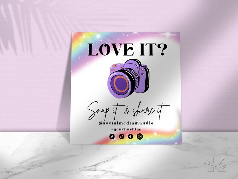 Snap and Share Card Iris Template Modern Social Media Tag - Etsy