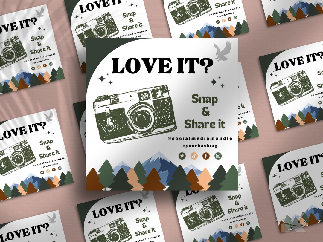 Forest Snap and Share Card Template, Social Media Small Business, Love ...