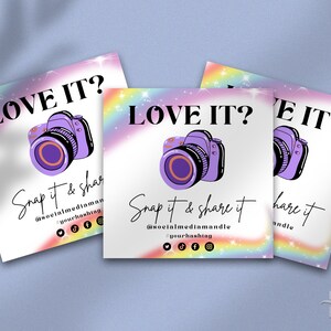 Snap and Share Card Iris Template Modern Social Media Tag - Etsy