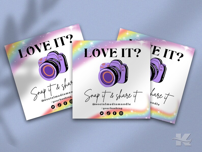 Snap and Share Card Iris Template Modern Social Media Tag - Etsy