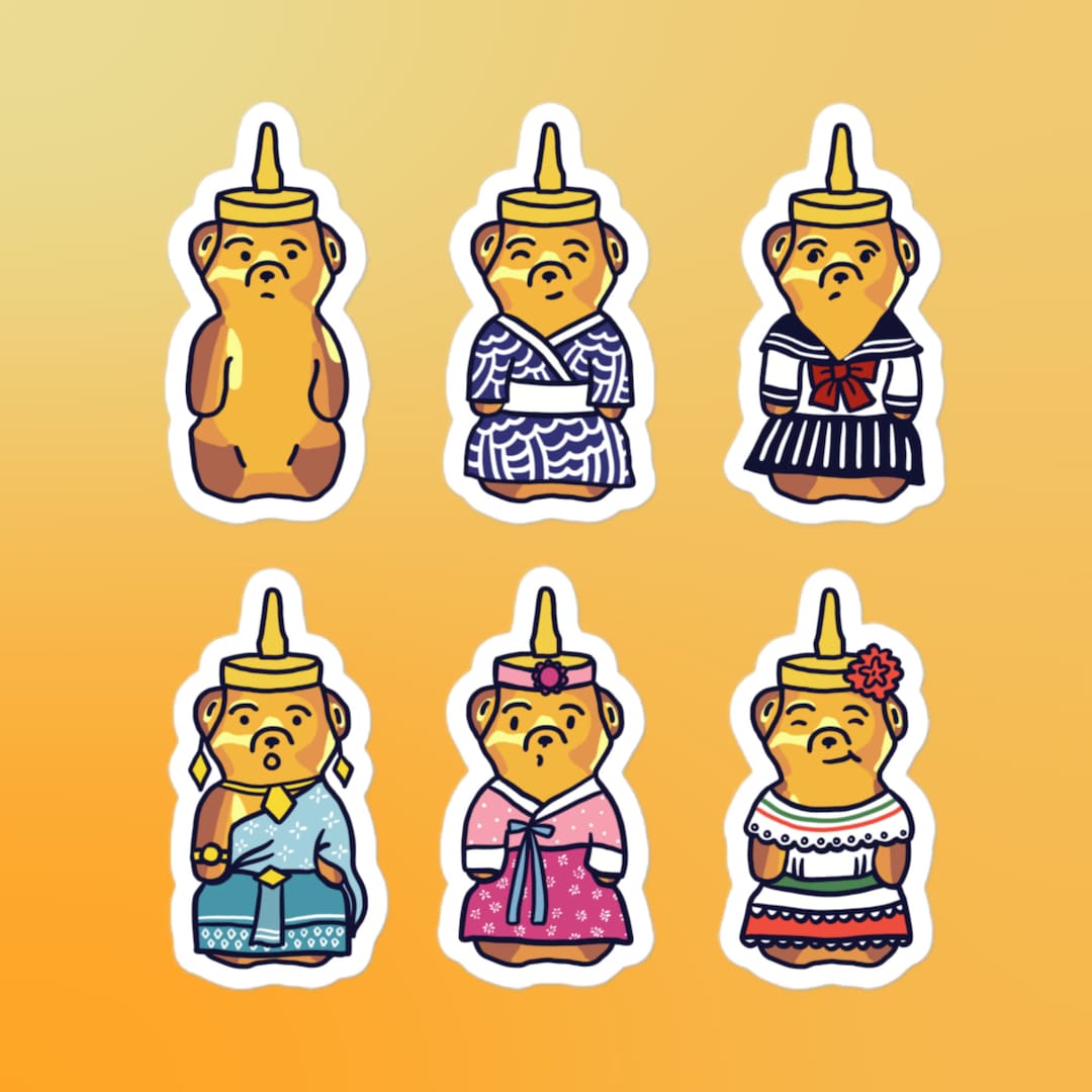 Cute Bear Sticker Sheet Honey Bear Bear Stickers Kawaii Stickers Cute ...