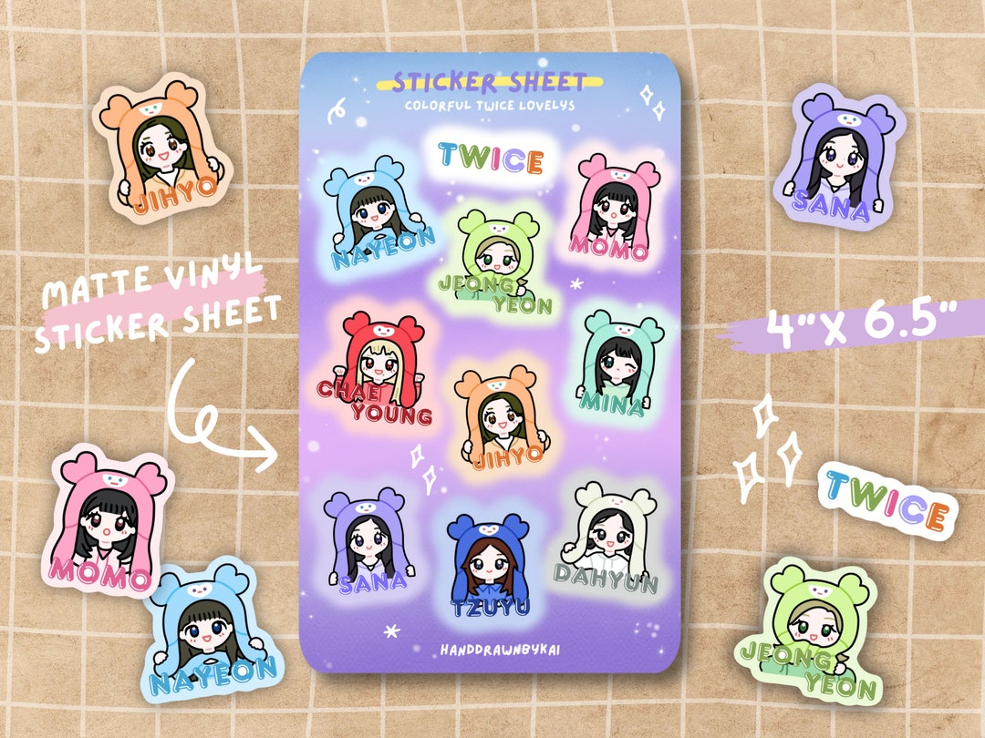 TWICE Lovely Sticker Sheet Vinyl Decals for KPOP Journal and Planner ...