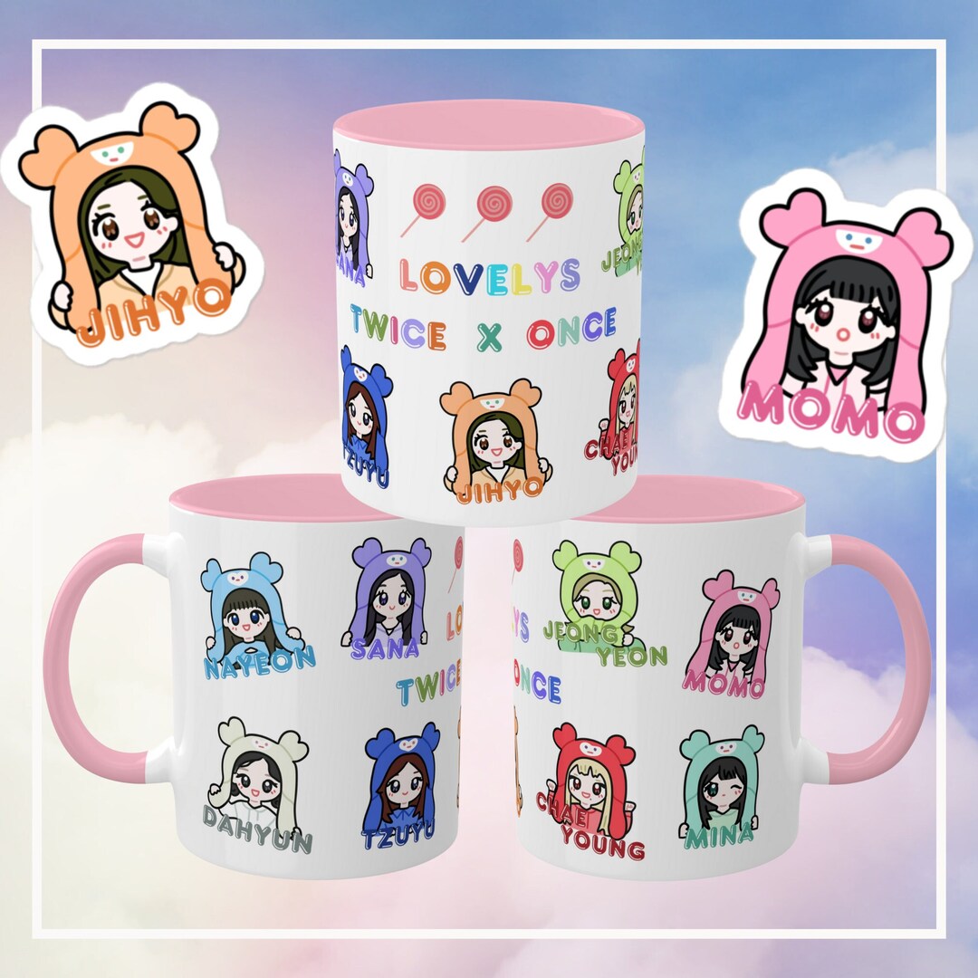 Twice Lovelys Coffee Mug Twice KPOP Coffee Cup Momo, Nayeon, Sana, Mina ...