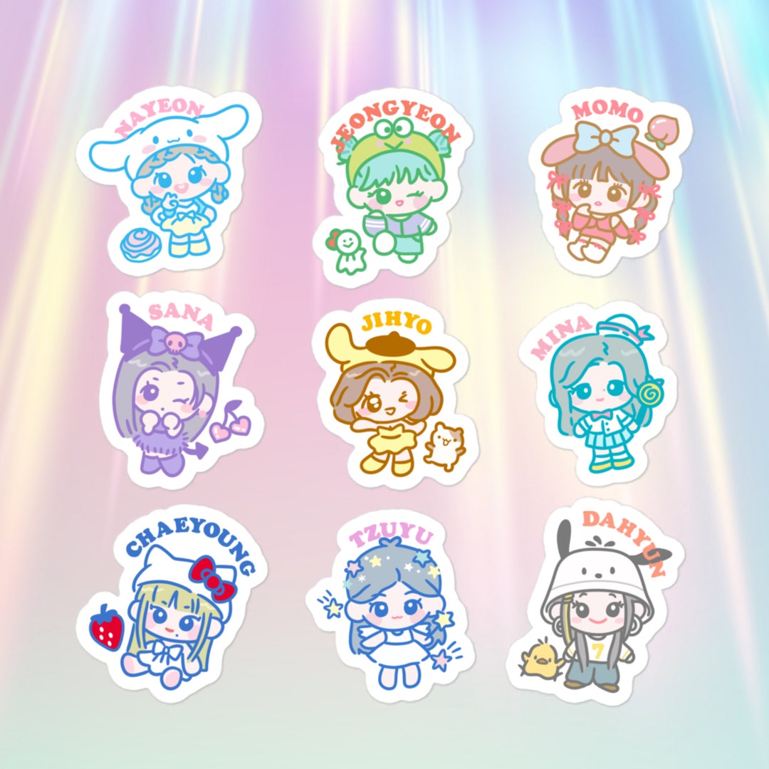 TWICE Chibi Sticker Sheet Vinyl Decals for KPOP Journal and Planner ...
