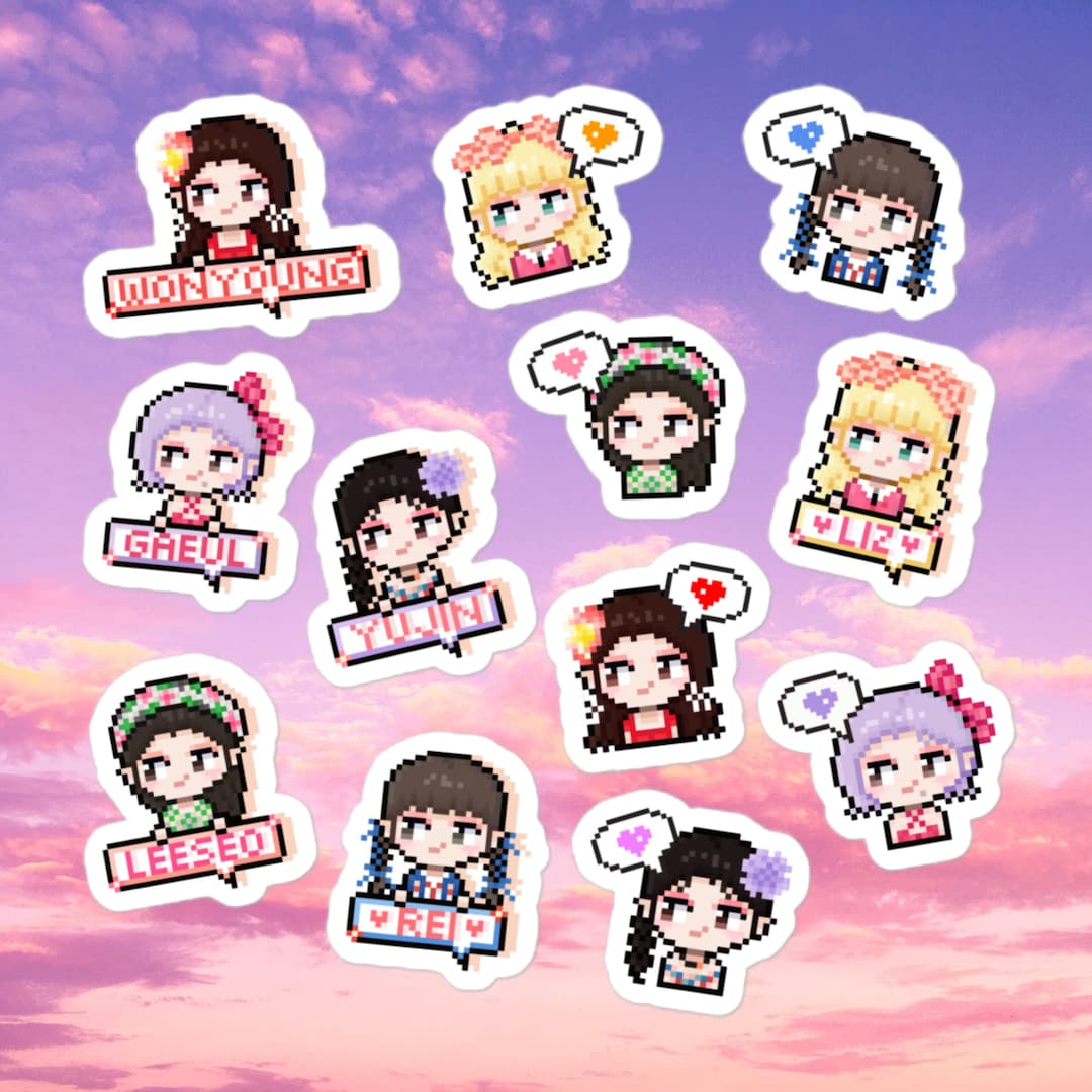 IVE KPOP Waterproof Sticker Sheet, IVE Member Vinyl Decal, Water Bottle ...