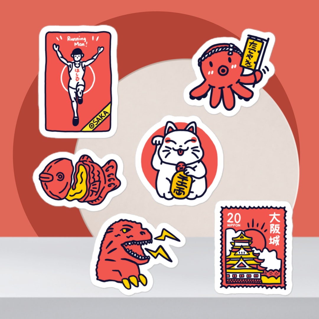 Cute Osaka Japan Vinyl Sticker Sheet Decals for Journal Bujo Planner ...