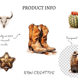 Watercolor Western Clipart - Wild West Bundle, Cowboy Set, Texas Horse ...