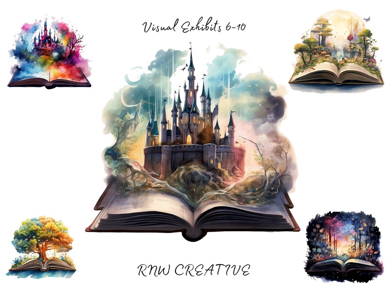 20 Fantasy Book Clipart Watercolor Fairytale Open Book - Etsy