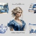 Farmhouse Clipart Watercolor Delft Blue Cottage PNG Bundle - Etsy