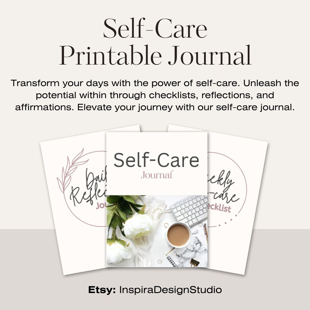 Self-care Printable Journal, Self-care Checklist, Self-love Journal ...