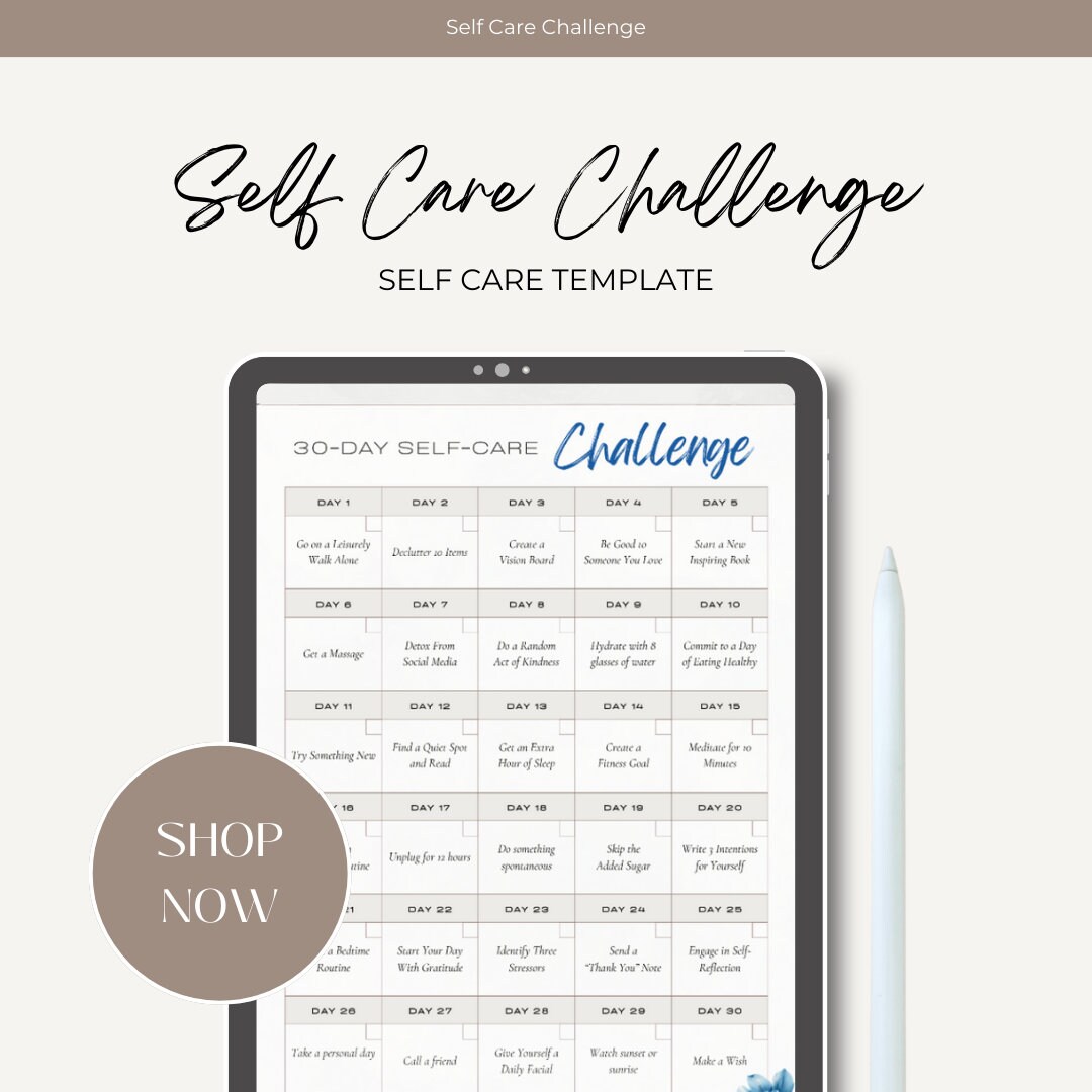 Self Care Printable Template, Mental Health Template, Mindfulness ...