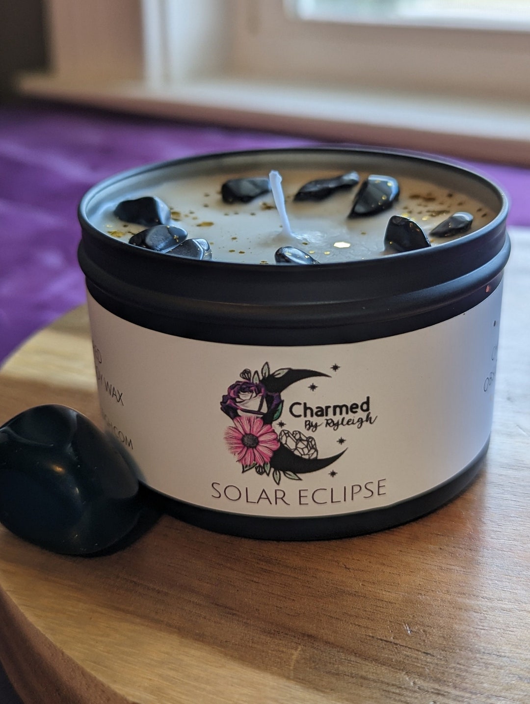 Solar Eclipse, Charmed With Obsidian and Glitter Soy Wax, 8oz, Charmed by Ryleigh, Scent Similar ...