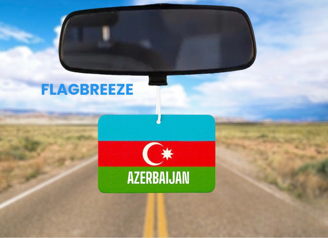 Azerbaijan National Flag Car Air Freshener, Azerbaijan Flag Gift for ...