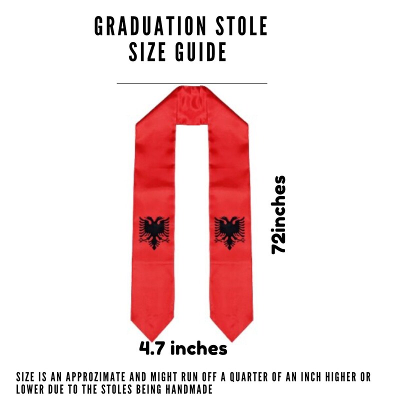 Custom Albania Flag Graduation Stole Albanian Flag Sash Graduation Gift ...