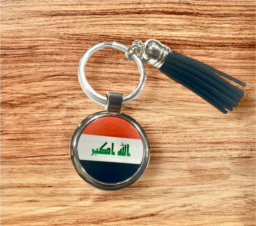 Custom Iraq Country Flag Keychain, Iraq Flag Personalized Keychain, You ...