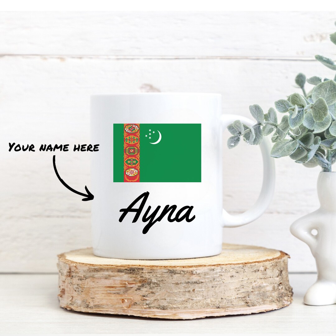 Turkmenistan Flag Mug, Turkmenistan Long Distance Friend Gift ...