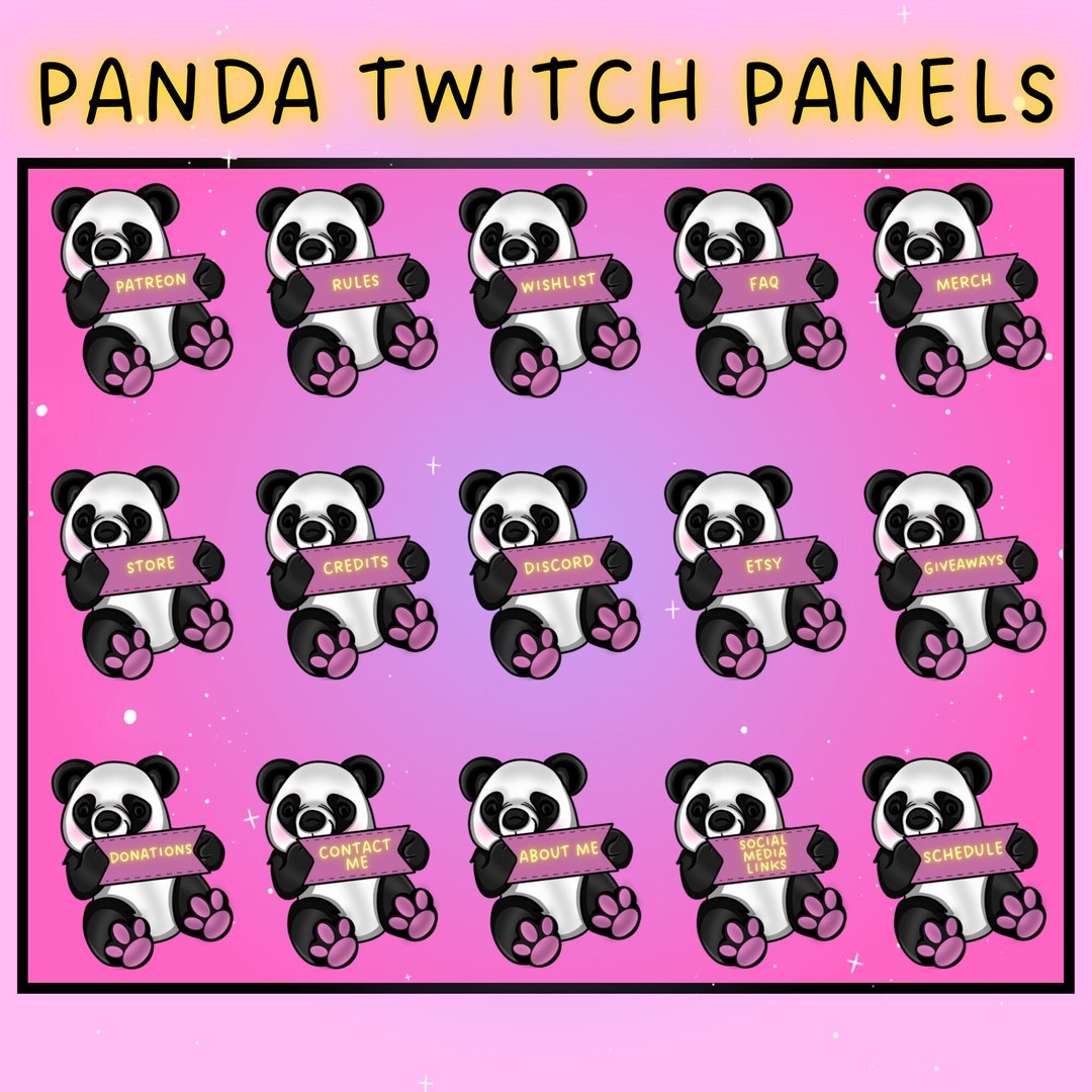 Panda Twitch Panels - Etsy