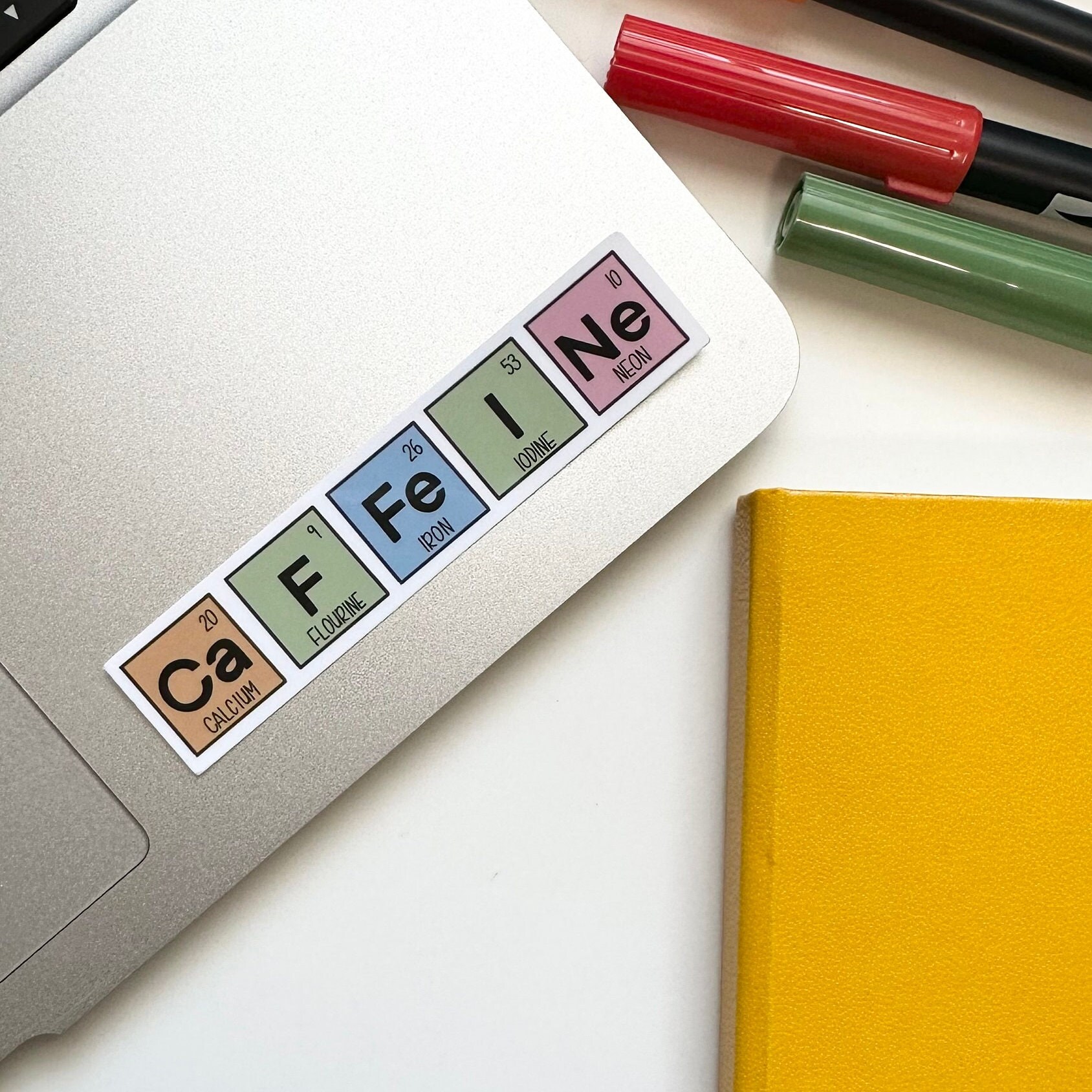 Caffeine Periodic Table Sticker Hand Lettered Waterproof - Etsy