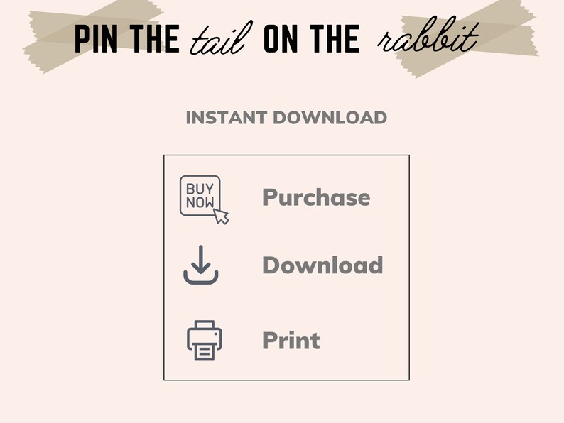 Easter Pin the Tail on the Rabbit Printable | Instant Download Pin the ...
