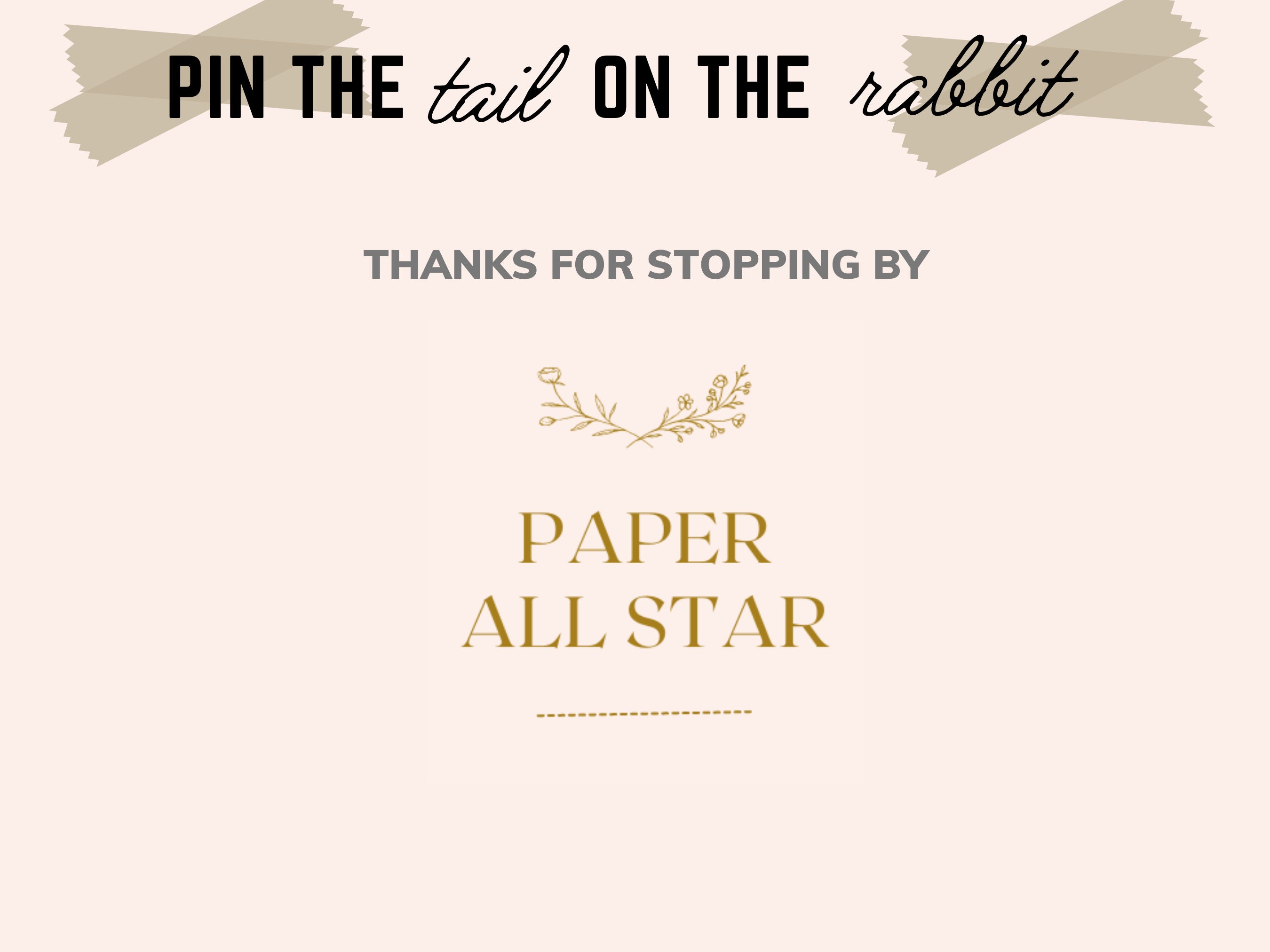 Easter Pin the Tail on the Rabbit Printable Instant Download Pin the ...