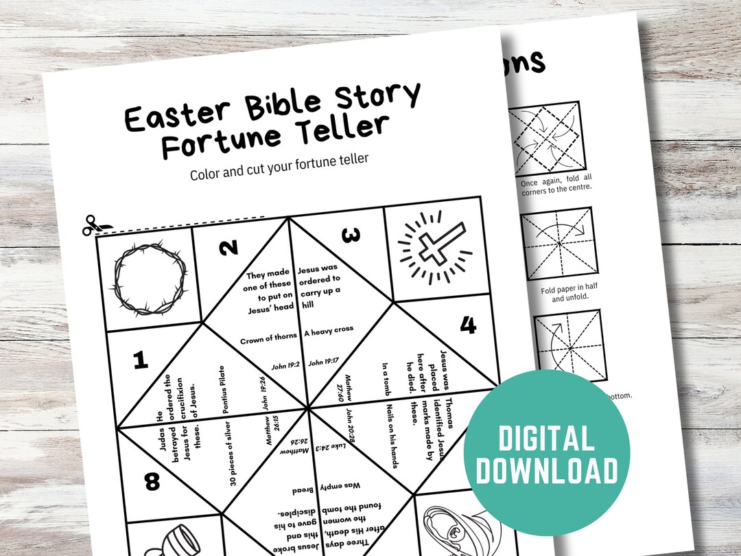 Easter Bible Story Fortune Cookie, Easter Cootie Catcher, Easter ...