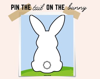 Pin the Tail on the Bunny Game Printable Pin the Tail 1st Birthday ...