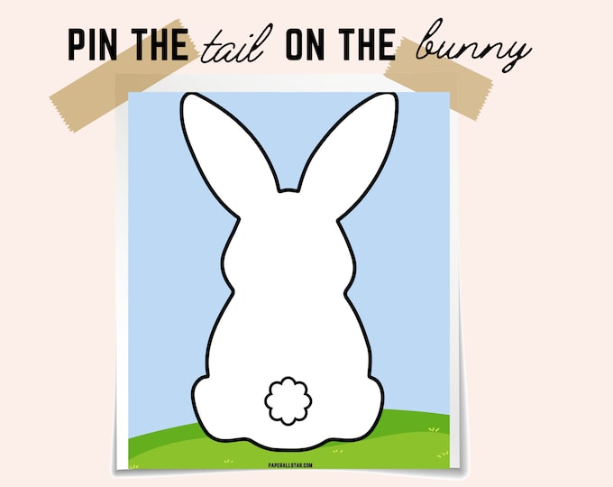 Pin the Tail on the Bunny Game Printable Pin the Tail 1st Birthday ...