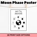 Moon Phases Poster, Moon Phase Chart, Moon Phase Wall Decor, Science ...