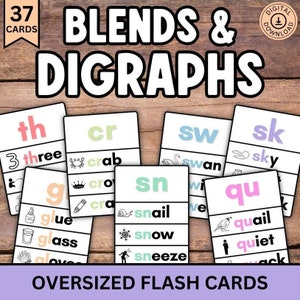 Beginning Blends and Digraphs Charts, Kindergarten Reading, Reading ...