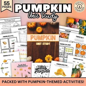 Pumpkin Unit Study Printable, Pumpkin Life Cycle Worksheet, Harvest ...