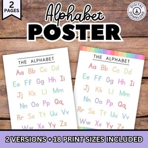 Alphabet Poster, Alphabet Chart, ABC Poster, ABC Chart, Abcs Poster ...