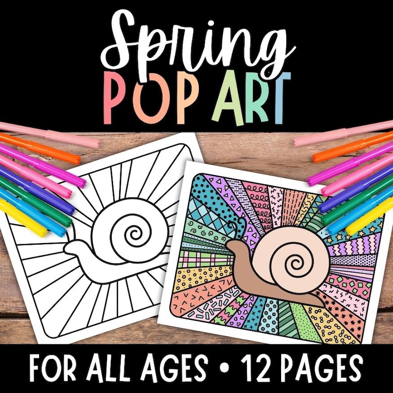 SPRING Coloring Pages, Spring Coloring Sheets, Pop Art Coloring Pages ...