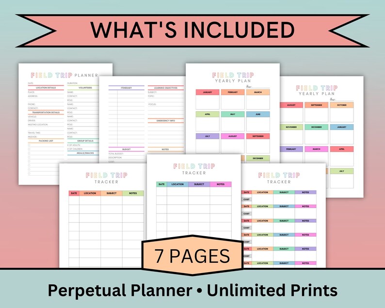 Field Trip Planner Pack Printable, PDF Plan a Field Trip, Teacher Plan ...