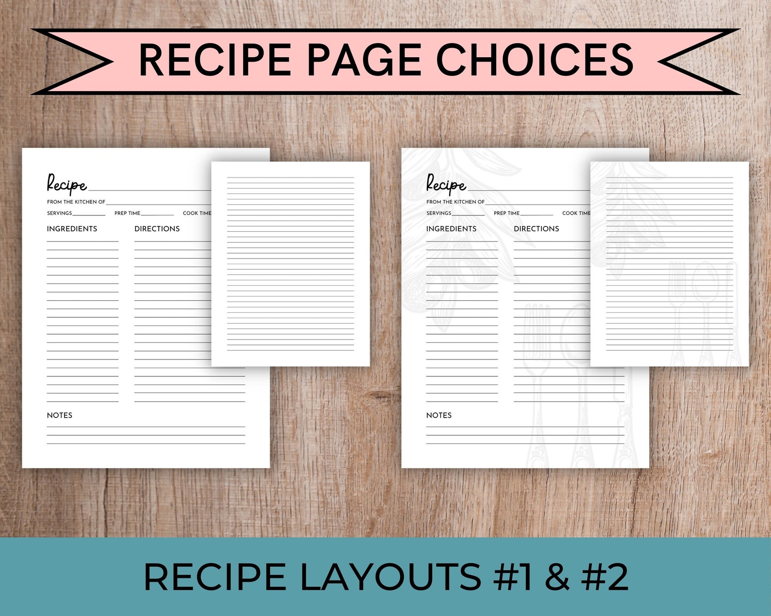 Recipe Book Printable, Recipe Binder, Family Cookbook Printable, Recipe ...