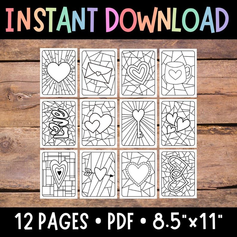 Valentine’s Day Coloring Pages, Heart Pop Art, Valentines Day Crafts ...