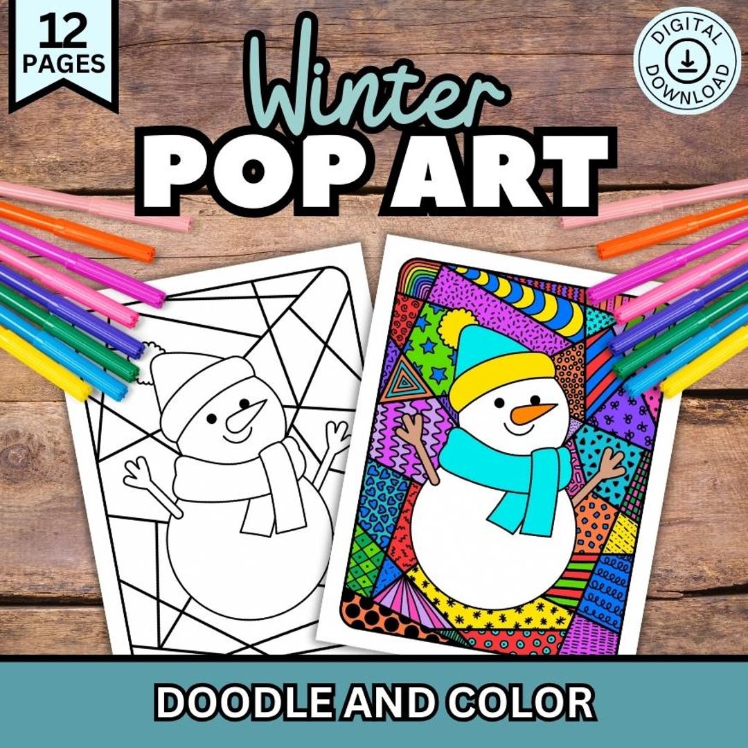 Winter Coloring, Winter Pop Art, Winter Crafts, Winter Coloring Pages ...