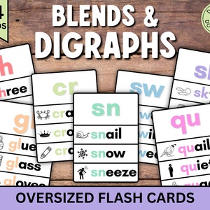 Beginning Blends and Digraphs Charts Kindergarten Reading - Etsy