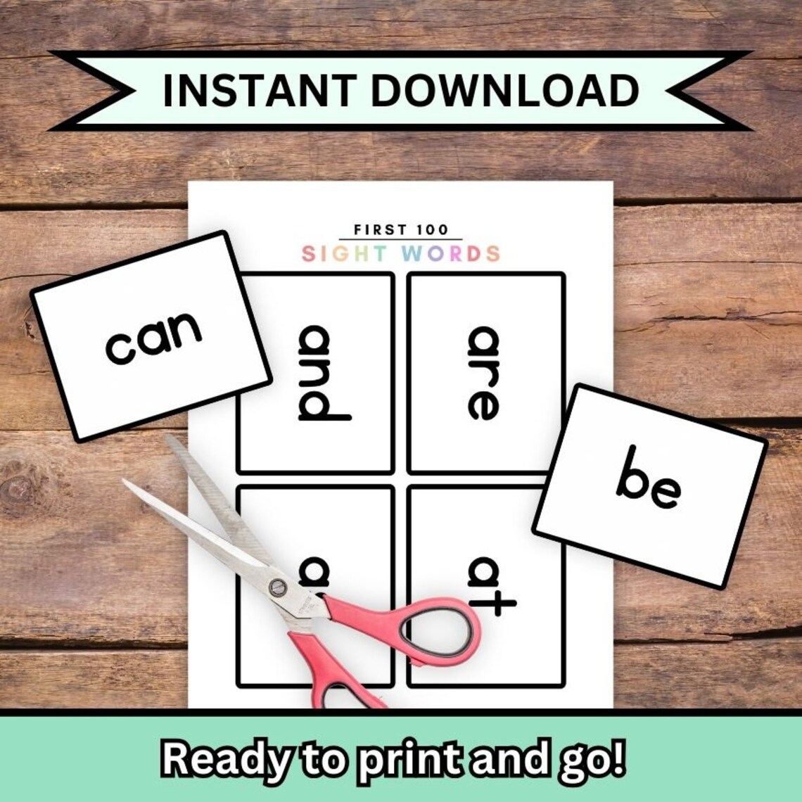 First 100 Sight Words, Sight Word Flash Cards, Preschool, Kindergarten ...