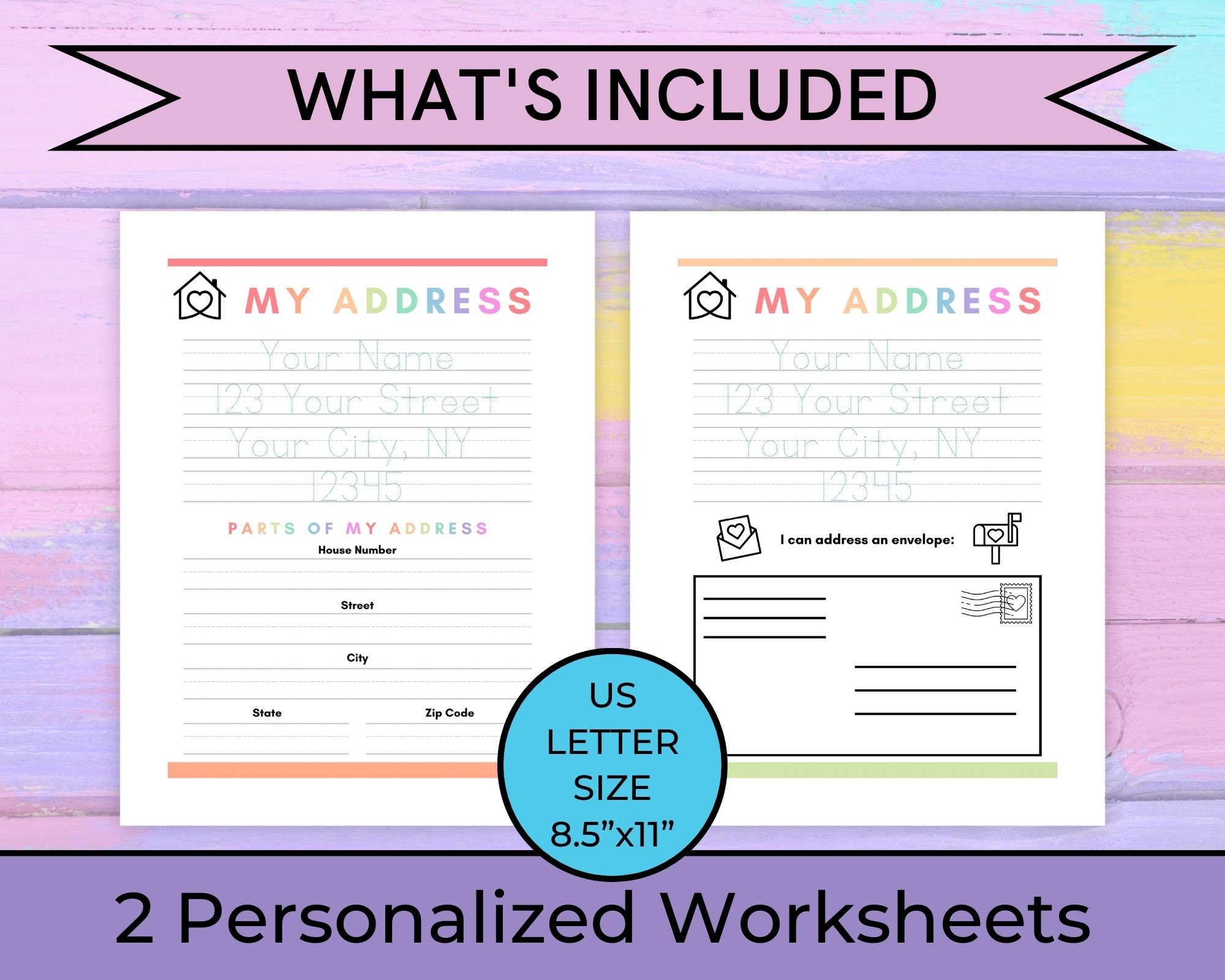 Personalized Name and Address Tracing Sheet Handwriting Practice ...