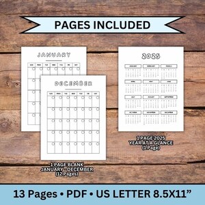Blank Monthly Calendar Printable: Vertical Black and White (digital ...