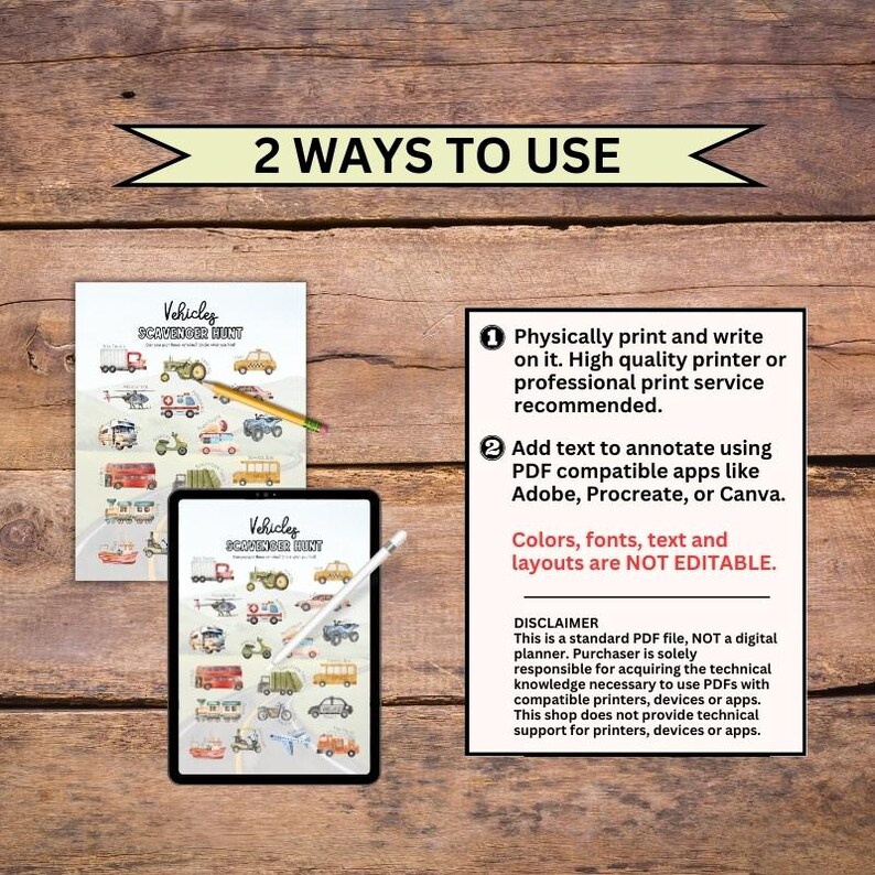 Scavenger Hunt for Kids, Driving Game, Scavenger Hunt Vehicles ...